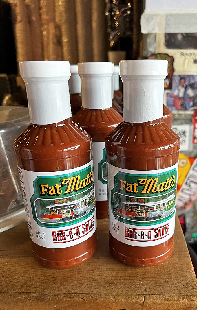 The sauce selection stands ready like a flavor SWAT team, prepared to enhance your barbecue experience.