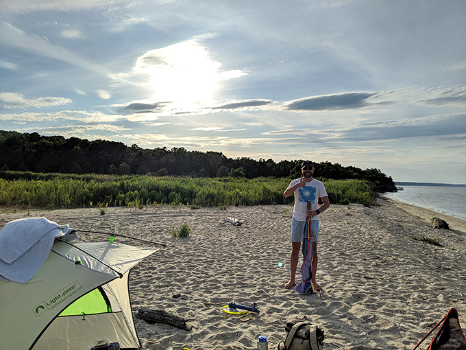 Beach camping: where stars provide the ceiling and waves compose the soundtrack. This sandy spot transforms into nature's five-star accommodation.