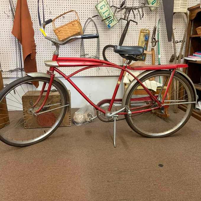 This cherry-red cruiser isn't just transportation&mdash;it's childhood freedom in metal form. Banana seats and handlebar streamers sold separately.