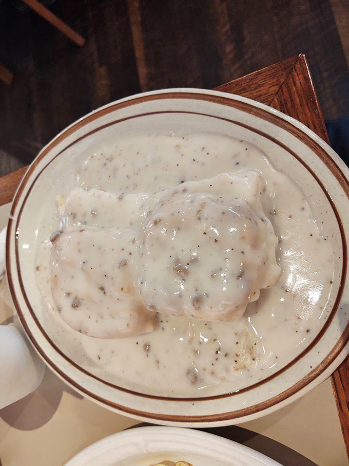 Biscuits swimming in creamy sausage gravy&mdash;the breakfast equivalent of a warm hug from your favorite Southern grandmother.
