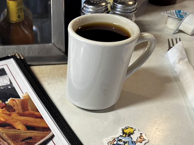 The humble diner mug&mdash;holding what might be the most honest cup of coffee in Virginia, no foam art required.