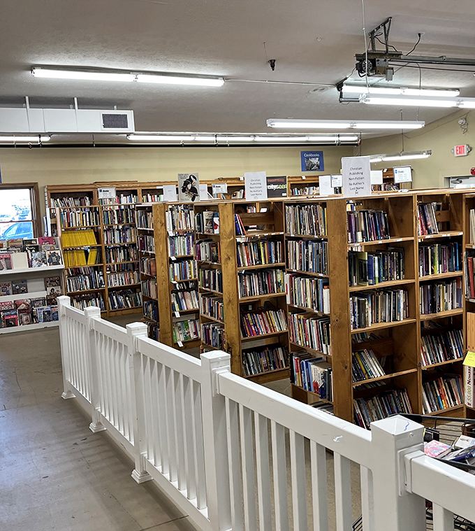 The book section&mdash;where literary treasures hide between forgotten romance novels and yesterday's bestsellers. Bibliophiles, prepare to lose track of time!