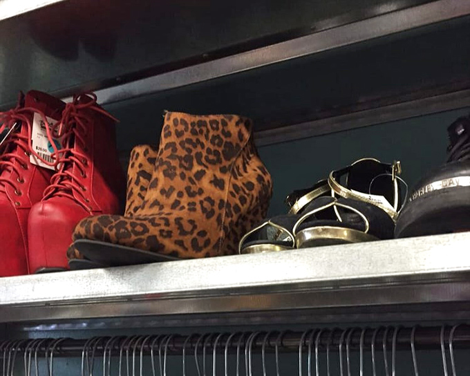 Footwear fantasies come true on these shelves, where leopard-print booties neighbor classic oxfords in a United Nations of shoe diplomacy.