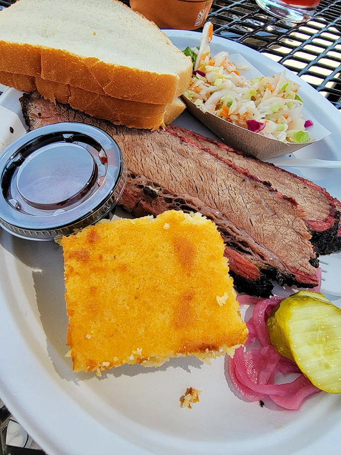 Brisket so tender it practically surrenders at the sight of your fork. Served with cornbread that achieves the perfect balance of sweet and savory.