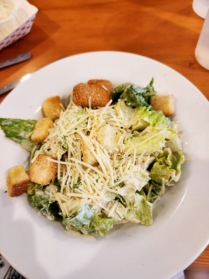 Even the Caesar salad gets the respect it deserves. Sometimes between seafood feasts, you need a brief, crisp interlude.