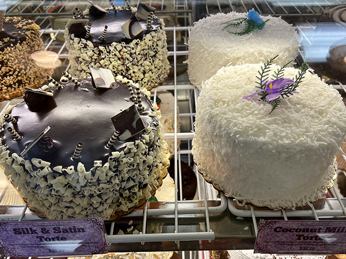 The cake display showcases edible artwork that's almost too beautiful to eat &ndash; almost being the key word here.