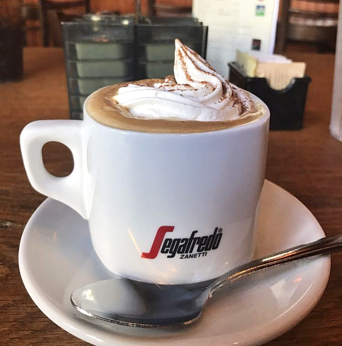 Coffee elevated to art form &ndash; a cappuccino topped with foam so perfect it seems almost criminal to disturb its delicate surface.