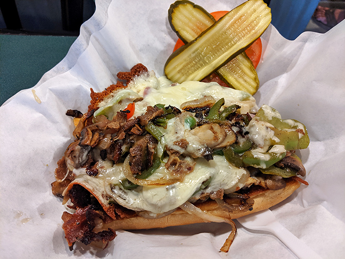Philly might be jealous of this cheesesteak. Loaded with saut&eacute;ed peppers, mushrooms, and melty cheese, it's California's delicious take on an East Coast classic.