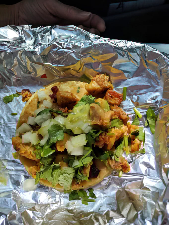 Chicken taco simplicity at its finest, proving that sometimes the classics need no improvement, just perfect execution.