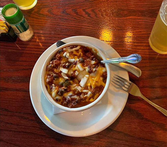 This isn't just chili&mdash;it's a warm hug in a bowl, topped with enough cheese to make Wisconsin proud.