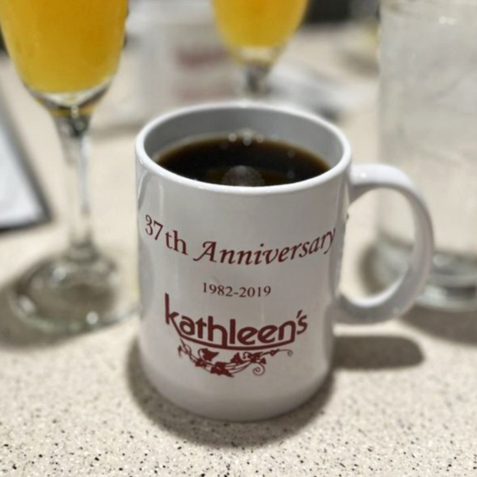 Coffee served in a commemorative mug that tells you this place has history&mdash;and knows how to brew a cup worth celebrating.