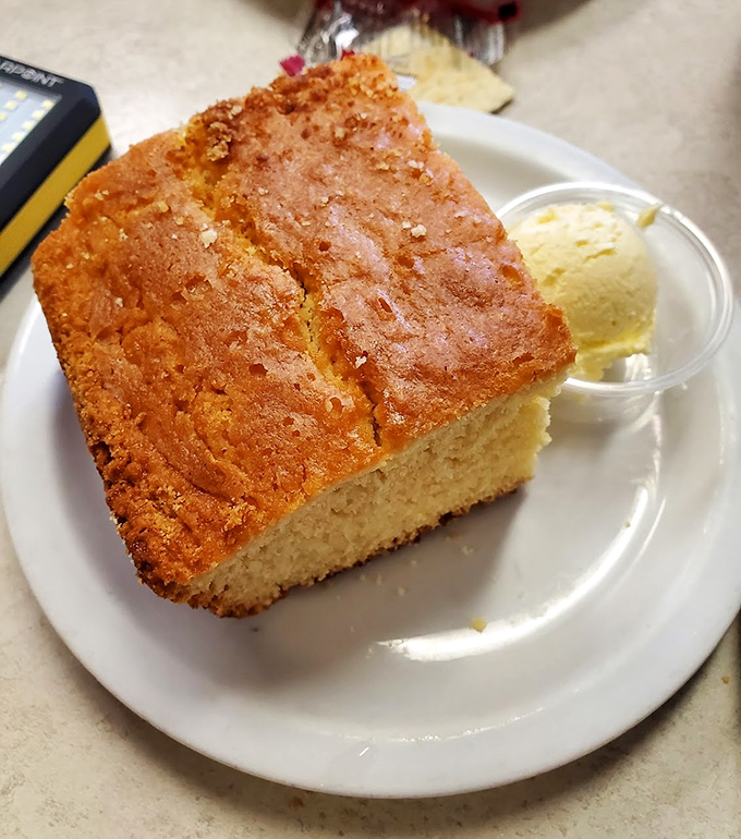 Cornbread that walks the perfect line between cake and bread&mdash;moist, golden, and begging for a scoop of that ice cream to melt into its warm embrace.