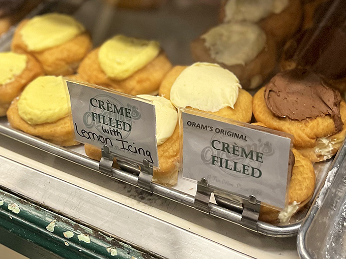 Cream-filled treasures topped with buttercream frosting. These aren't just donuts&mdash;they're dessert engineering that would make NASA scientists weep with joy.