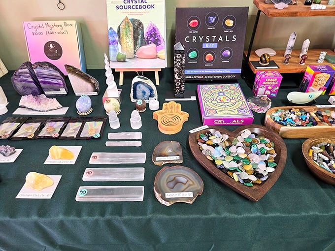 Crystal enthusiasts, rejoice! This metaphysical marketplace offers everything from amethyst clusters to healing selenite, turning spiritual curiosity into a tactile treasure hunt.