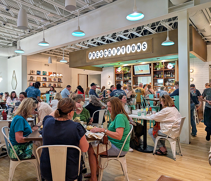 The breakfast crowd that knows something you don't – yet. But you're about to find out.