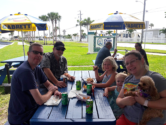Nothing beats waterfront dining with hot dogs this good &ndash; pure Florida living at its finest.