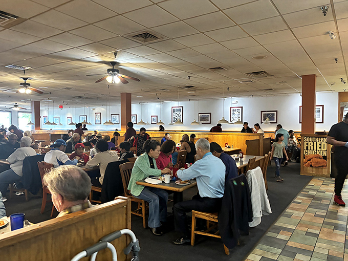 The dining room hums with the universal language of satisfaction&mdash;the quiet murmurs of people too busy enjoying their food to make conversation.