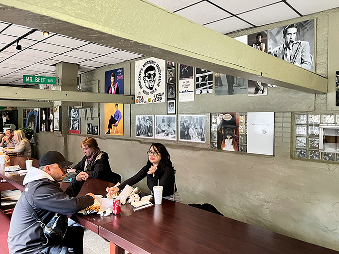 The dining area serves as an impromptu community center where strangers become friends, united by the universal language of great food.