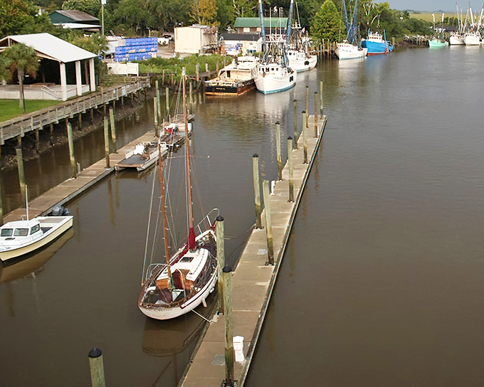 Weathered docks and working boats tell the real story of Darien &ndash; a place where seafood isn't just restaurant fare but a way of life measured in tides and catches.