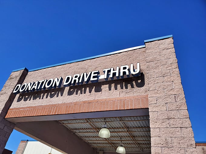The donation drive-thru&mdash;where the circle of thrift begins. One person's spring cleaning becomes another's fall wardrobe refresh.