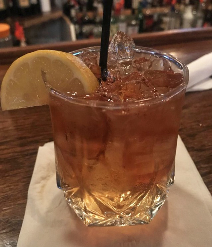 A properly poured cocktail with just the right amount of ice&mdash;proof that Mulligan's takes the "bar" part of "sports bar" as seriously as the food.