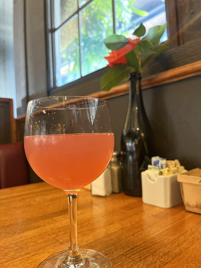 A ros&eacute; moment in a sunbeam&mdash;sometimes the perfect California afternoon requires nothing more than this glass and a window seat.