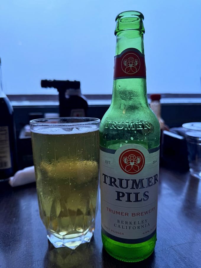 Nothing complements seafood like a cold Trumer Pils, especially when enjoyed with that priceless Half Moon Bay view in the background.