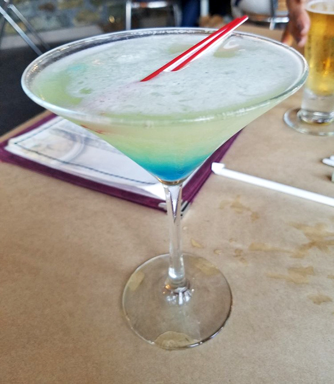 Cold beverages standing at attention, ready to rescue your taste buds from Old Bay overload.