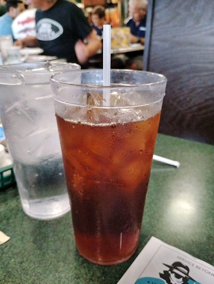 Sweet tea in the South isn't just a beverage, it's practically a constitutional right. This glass contains enough sugar to fuel your entire morning.