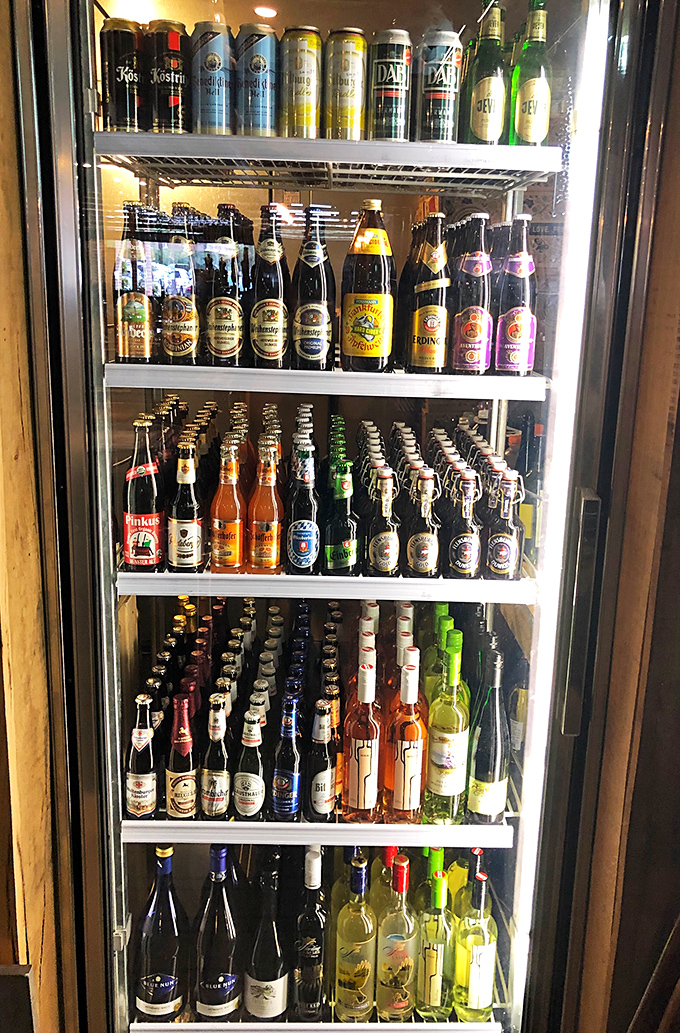 Beer refrigerator or German embassy? With this impressive selection of authentic brews, your taste buds can visit Munich without the jet lag.