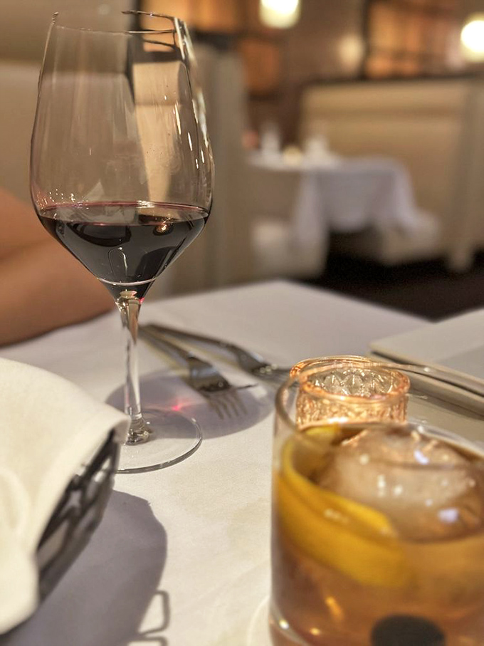 Cocktail hour at Ernie's means proper glassware, generous pours, and the kind of ambiance that makes you want to toast to absolutely nothing important.