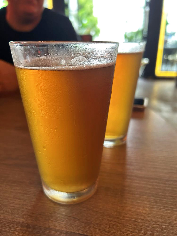Cold beer on a hot Miami day—name a more perfect duo. I'll wait. These golden glasses of happiness are the ideal burger companions.