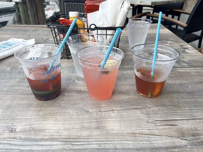 Colorful cocktails lined up like tropical sunsets in a glass&mdash;each sip a mini-vacation that makes you contemplate a permanent move to the Keys.