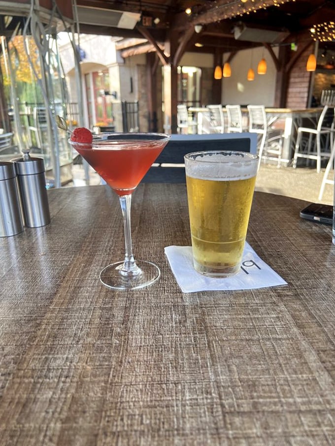 A ruby-red martini and golden beer sitting pretty on the patio&mdash;the perfect Pennsylvania power couple for your happy hour needs.