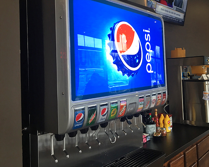 The soda fountain&mdash;where you'll contemplate life's important questions, like whether to get a refill before or after your meat sweats begin.