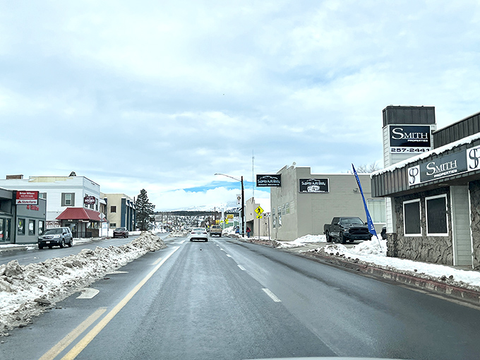 Winter in Susanville transforms Main Street into a postcard-perfect scene where snow actually looks charming instead of like tomorrow's commuting nightmare.