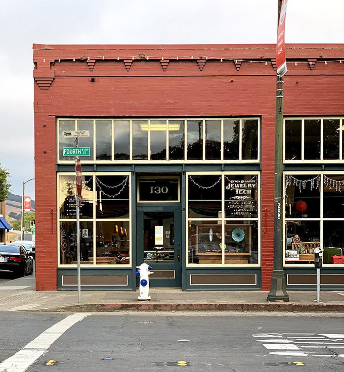 The welcoming storefront at Fourth Street beckons with large windows offering glimpses of the treasures waiting within.