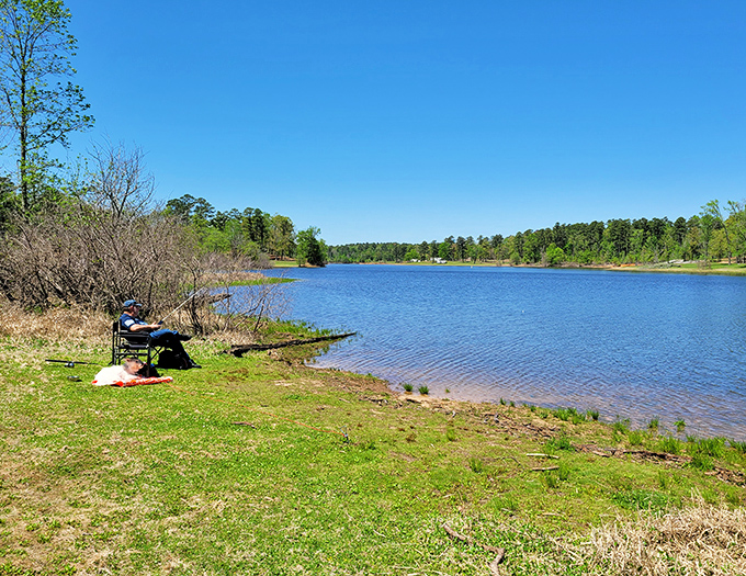 Fishing at the lake near Jefferson offers the perfect excuse to do absolutely nothing productive while calling it "communing with nature."