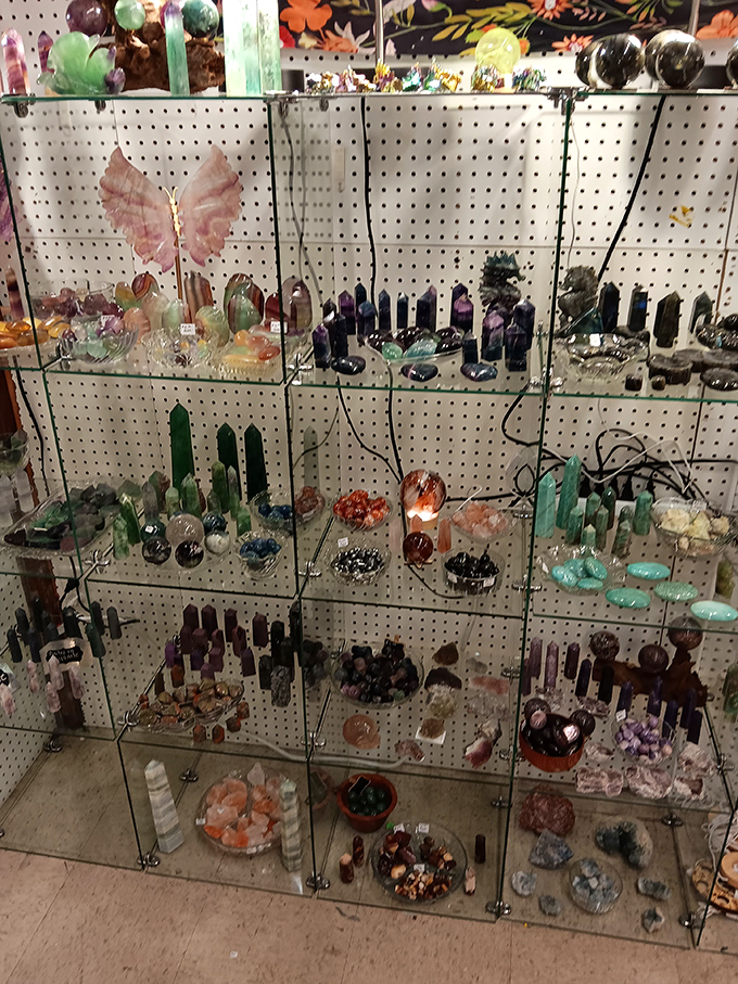 Crystal wonderland that makes you question if you've been living without enough sparkly things in your life. Healing properties sold separately!