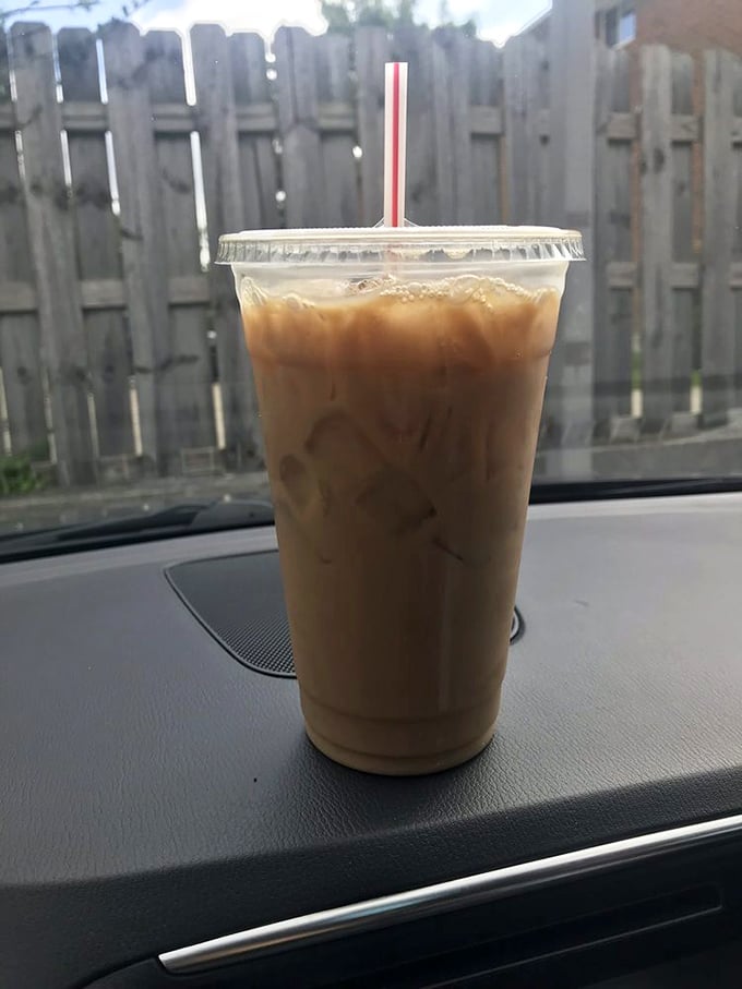 Iced coffee: the unofficial sponsor of "I can do anything now" energy. Bill's version comes with a side of dashboard philosophy.