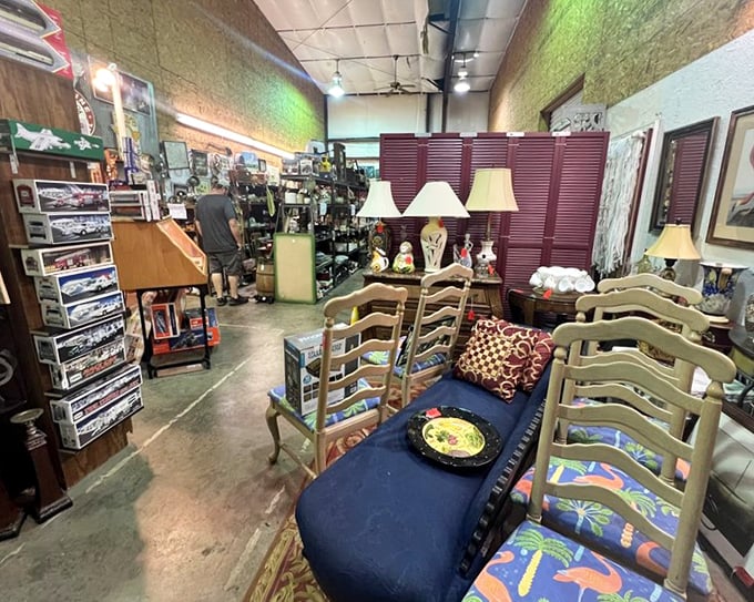 Comfortable chaos at its finest&mdash;where vintage chairs invite you to sit and contemplate which treasures will follow you home.