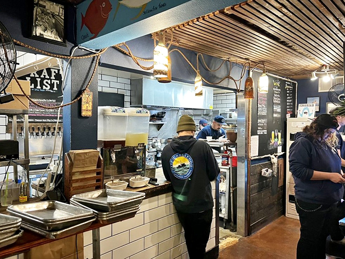 Where the magic happens&mdash;a kitchen that treats seafood with the reverence usually reserved for fine art or vintage wines.