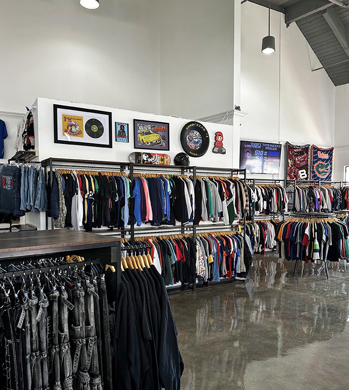 Wall art adds personality to the space, proving good design sense extends beyond merchandise selection.