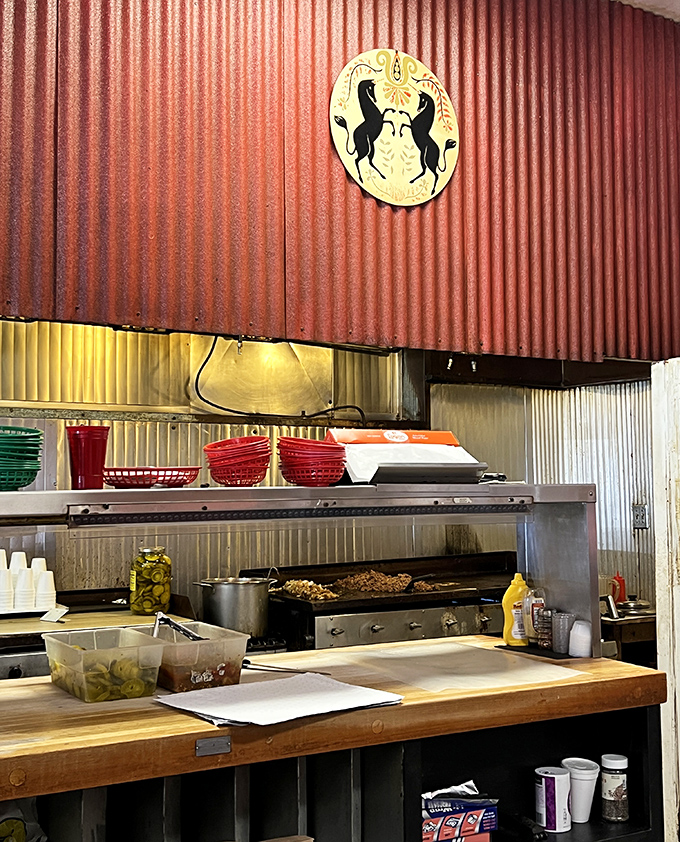 Where the magic happens &ndash; Zandy's kitchen with its well-seasoned grill has been turning out consistent perfection since Harry Truman was president.