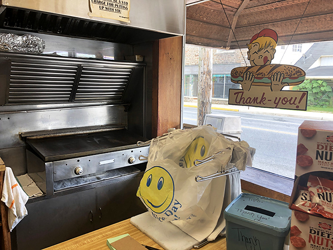 Behind every great sandwich is a well-seasoned grill and the yellow smiley bag waiting to carry your happiness home.