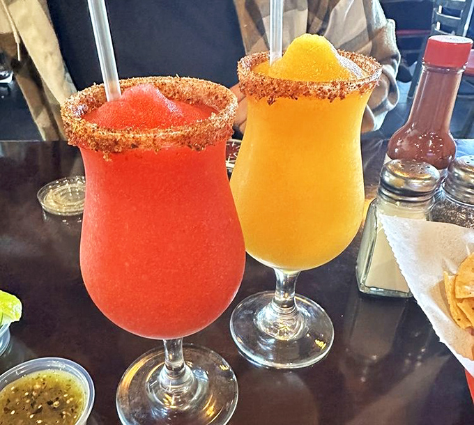 These vibrant margaritas aren't just drinks&mdash;they're vacation in a glass, complete with chili-salt rims that wake up your taste buds.