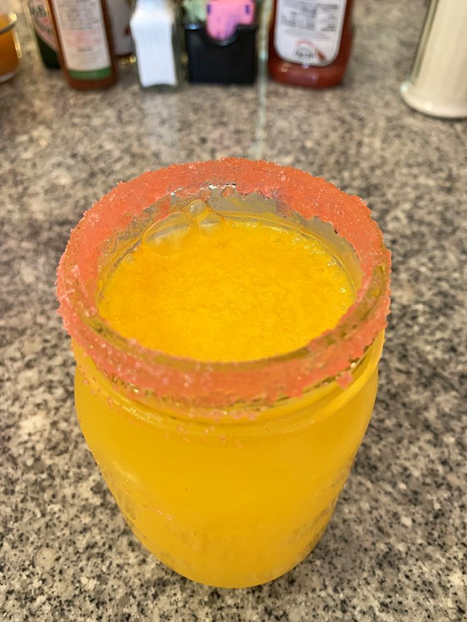 A sunrise in a glass &ndash; this mimosa with its salt-rimmed edge isn't just a breakfast cocktail, it's permission to start your day with a little celebration.