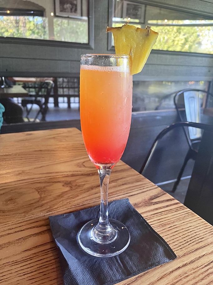 Morning champagne with a splash of sunshine. This mimosa isn't just a drink&mdash;it's permission to start your day with sparkles.