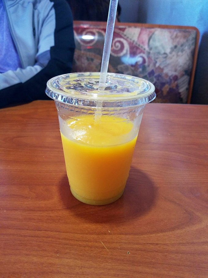 That orange juice isn't from a carton or concentrate&mdash;it's liquid sunshine in a cup, the perfect palate cleanser between burger bites.