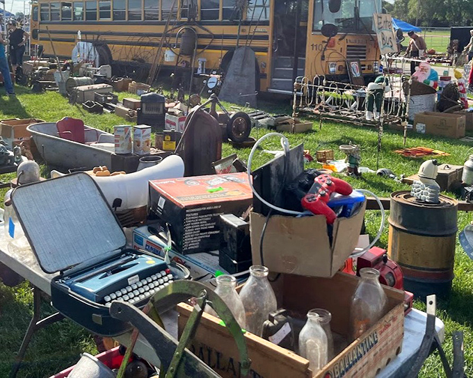 Even old school buses find new life at Elkhorn, transformed into mobile vendor shops surrounded by an eclectic array of treasures waiting to be discovered.